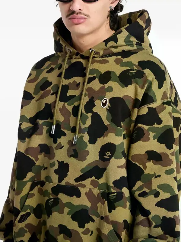 A BATHING APE Camouflage-jacquard Hoodie - Green