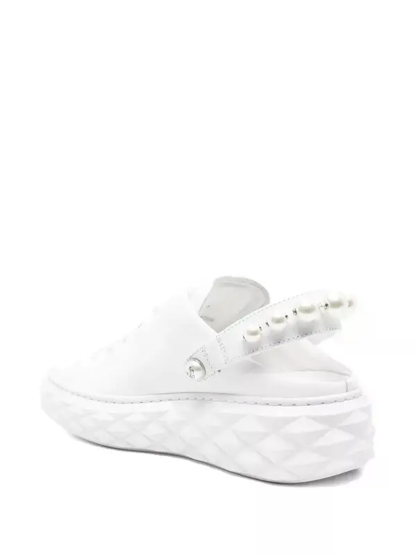JIMMY CHOO 50mm Pearl-embellished Platform Sneakers