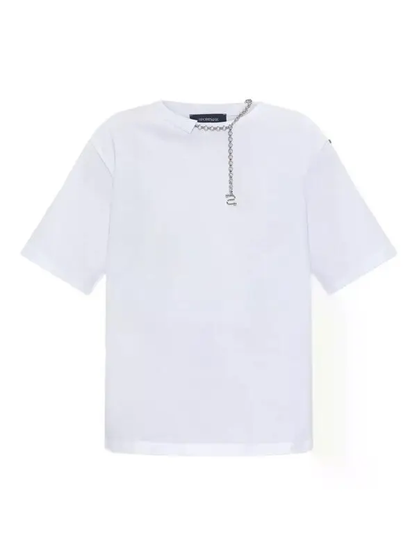 Sportmax Chain-embellished Cotton T-shirt - White