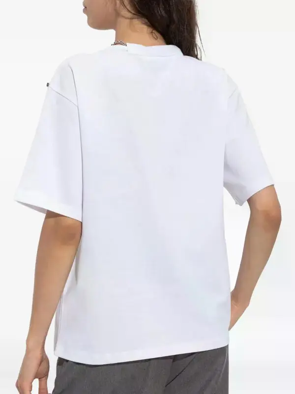 Sportmax Chain-embellished Cotton T-shirt - White