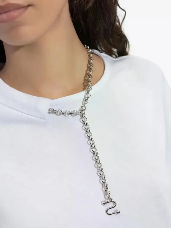 Sportmax Chain-embellished Cotton T-shirt - White