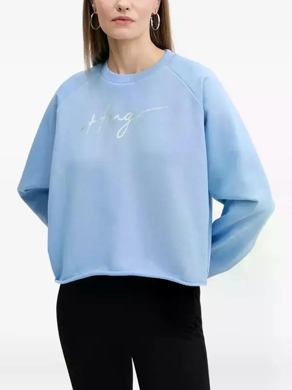 Hugo Logo-print Cropped Sweatshirt