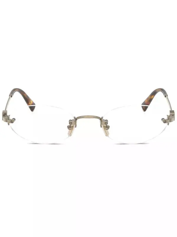Miu Miu Oval-frame Glasses - Gold