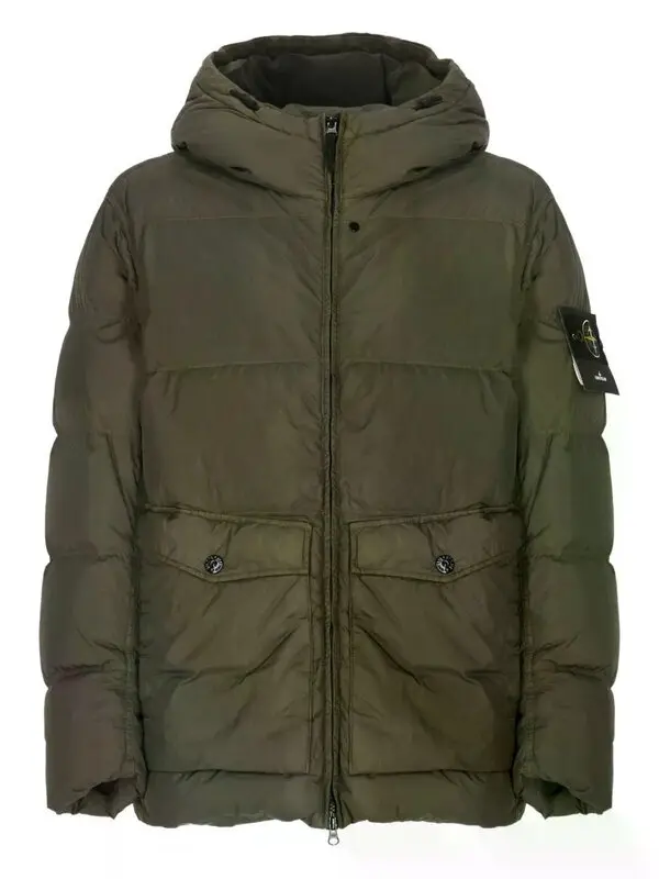 Stone Island Hooded Padded Jacket - Green