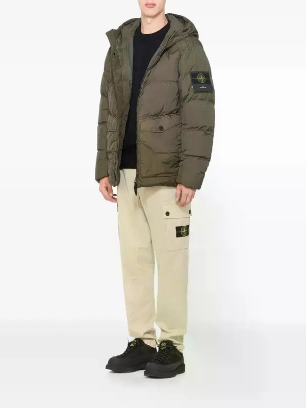 Stone Island Hooded Padded Jacket - Green