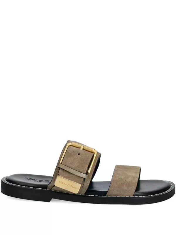 Marc O'polo Buckle-detail Suede Slides - Brown