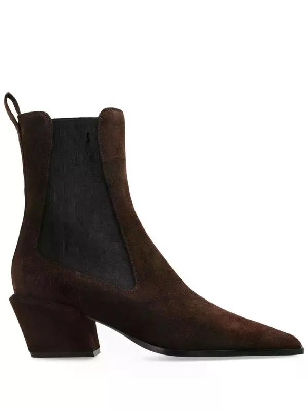 Paris Texas Pointed-toe Block-heel Boots - Brown