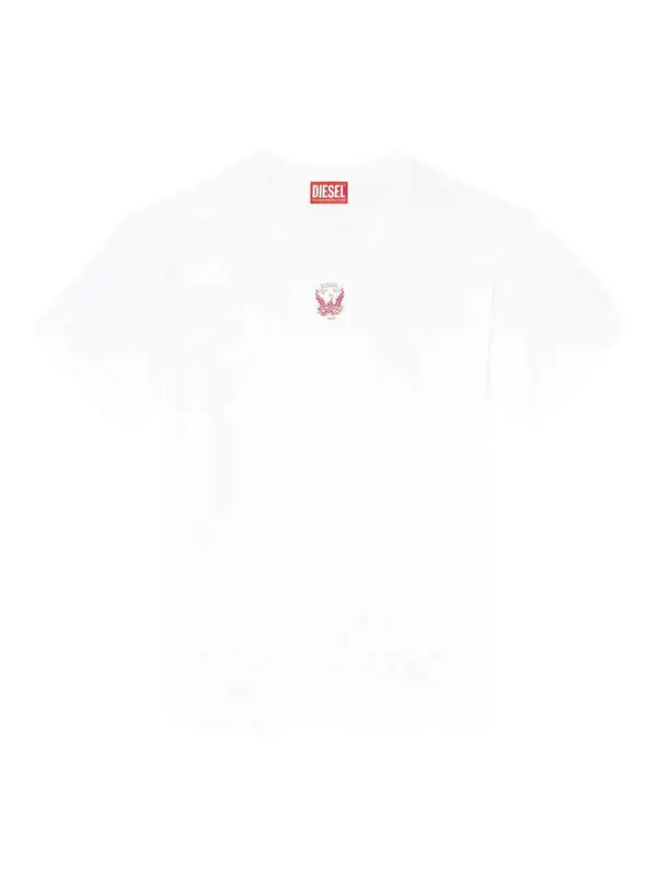 DIESEL T-norm-t13 Logo-embroidered T-shirt - White