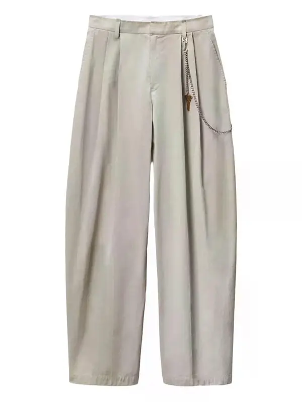 Alexander Wang Pleated Chain-detail Trousers - Neutrals