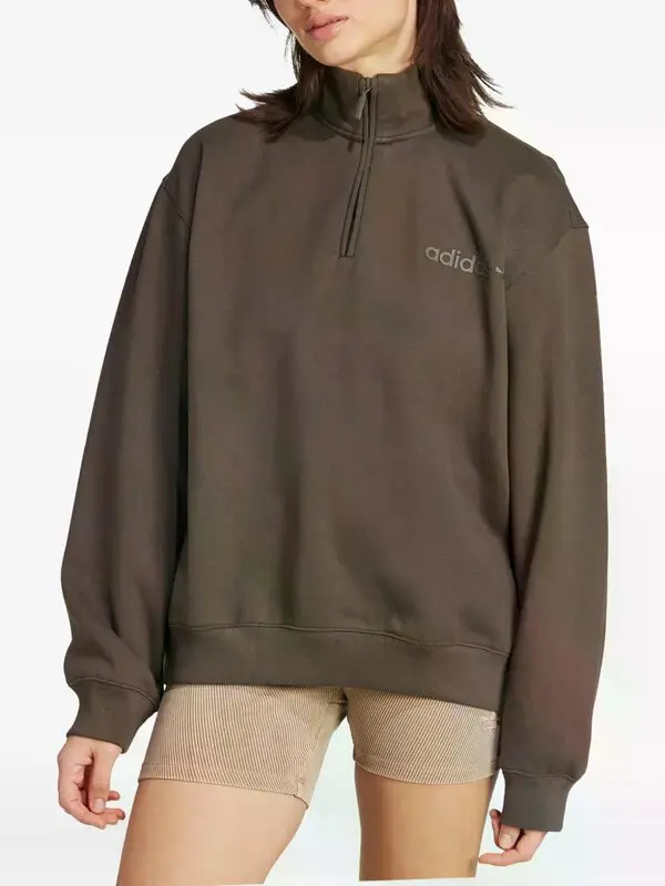 Adidas Half-zip Sweatshirt - Brown