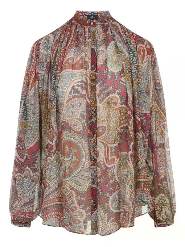Etro Paisley Print High-neck Blouse - Red