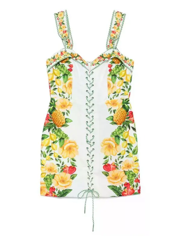 Farm Rio Picnic Flowers Mini Dress - White