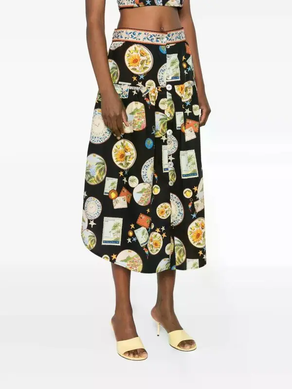 Farm Rio Printed Skirt - Black
