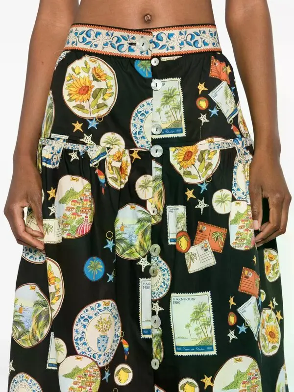 Farm Rio Printed Skirt - Black