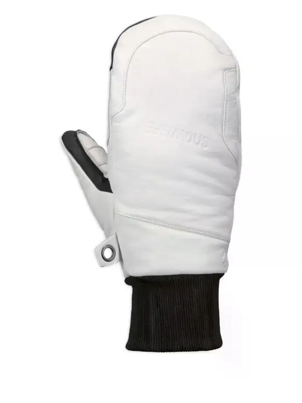 SNOWLIFE Smitten Panelled Leather Mittens - White