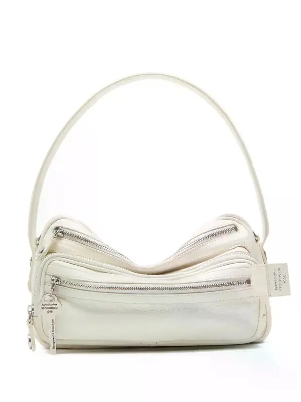 Acne Studios Triple-zip Leather Shoulder Bag - White