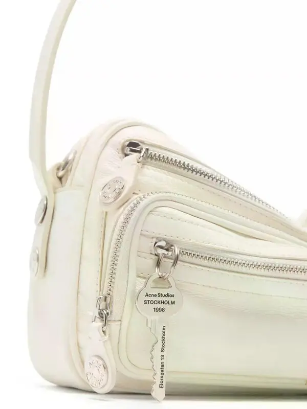 Acne Studios Triple-zip Leather Shoulder Bag - White