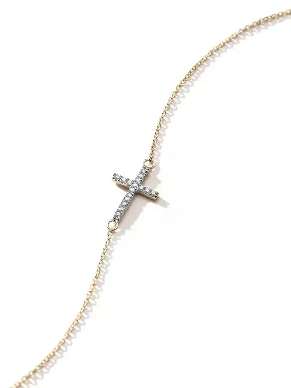 Mateo 14k Yellow Diamond Cross Bracelet