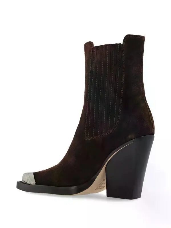 Paris Texas 100mm Dallas Metallic-toe Suede Boots - Brown