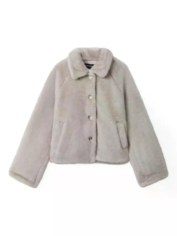 MEOTINE Buttoned-front Faux Fur Jacket