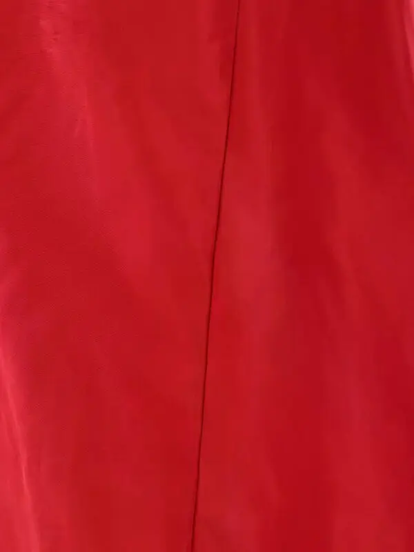 MARIA CALDERARA Pleated Crew-neck Top - Red