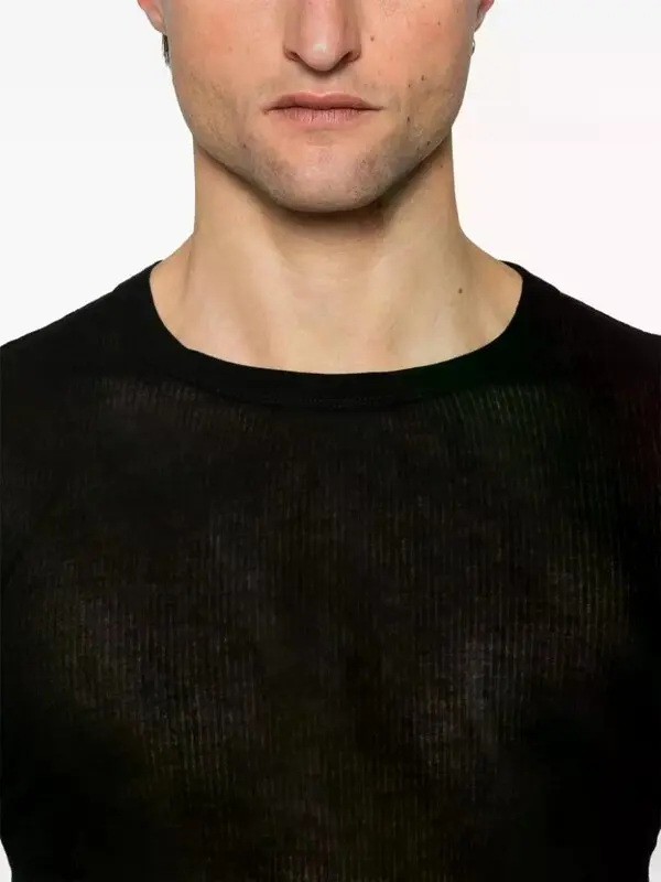 Rick Owens Ribbed Long-sleeve T-shirt - Black