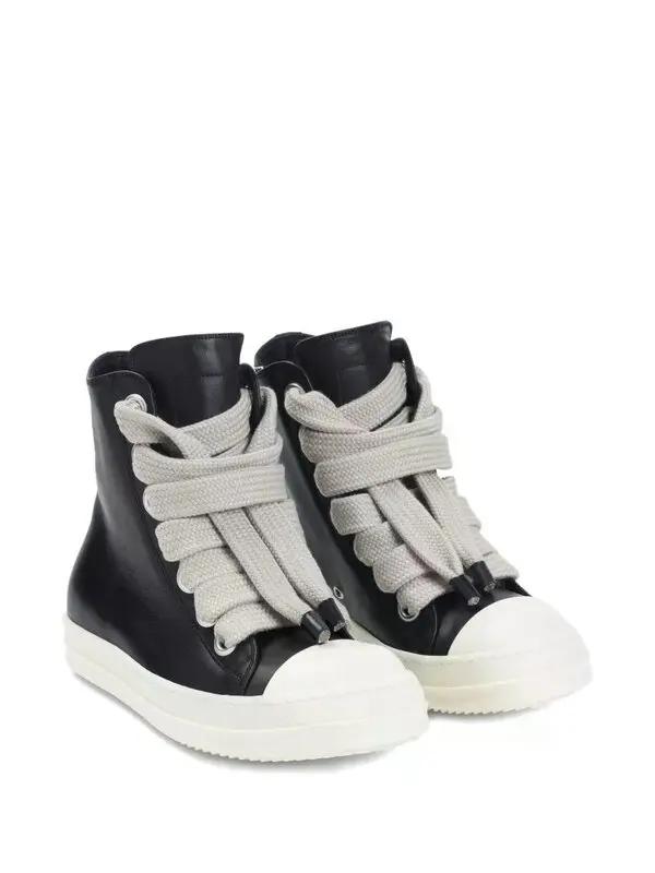 Rick Owens Jumbolace Leather High-top Sneakers