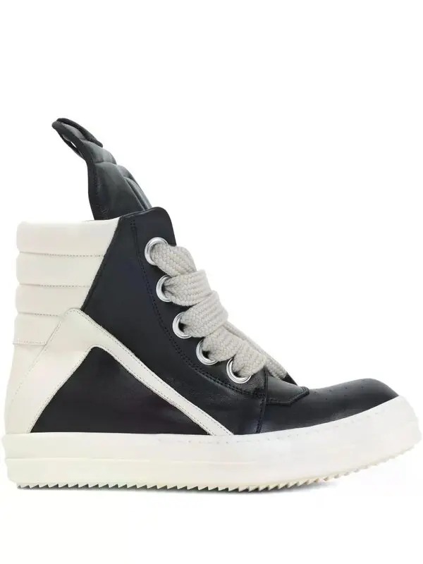 Rick Owens Geobasket Jumbo Lace High Top Sneakers - Black