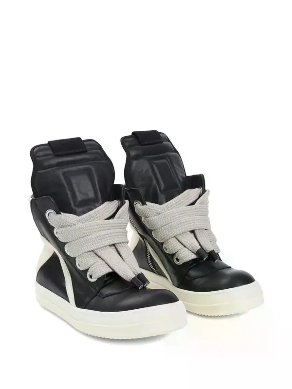Rick Owens Geobasket Jumbo Lace High Top Sneakers - Black