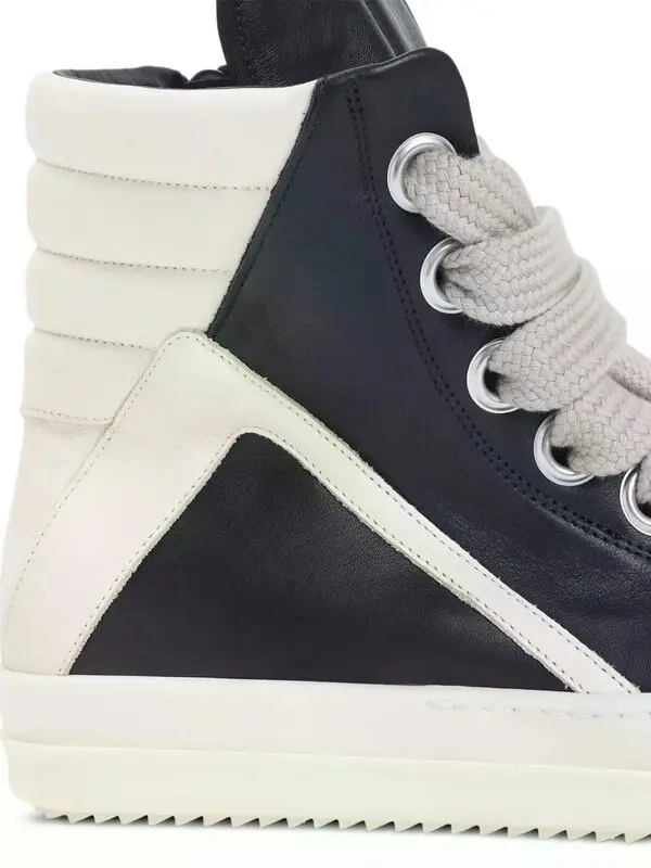 Rick Owens Geobasket Jumbo Lace High Top Sneakers - Black