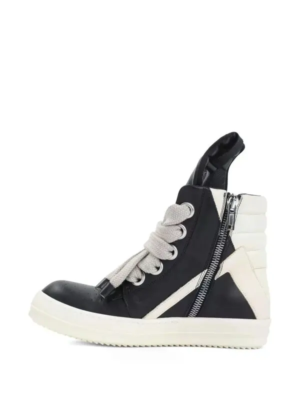 Rick Owens Geobasket Jumbo Lace High Top Sneakers - Black