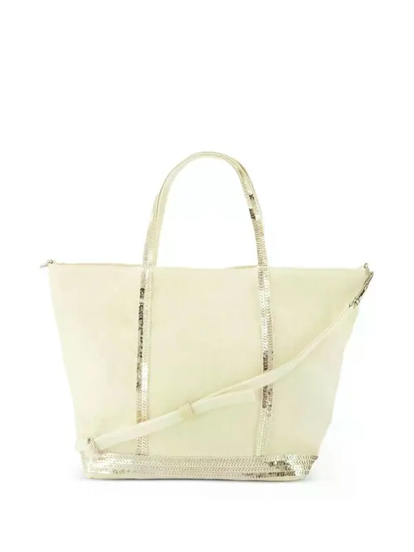 Vanessa Bruno Small Sequin-trimmed Cabas Tote Bag - Neutrals