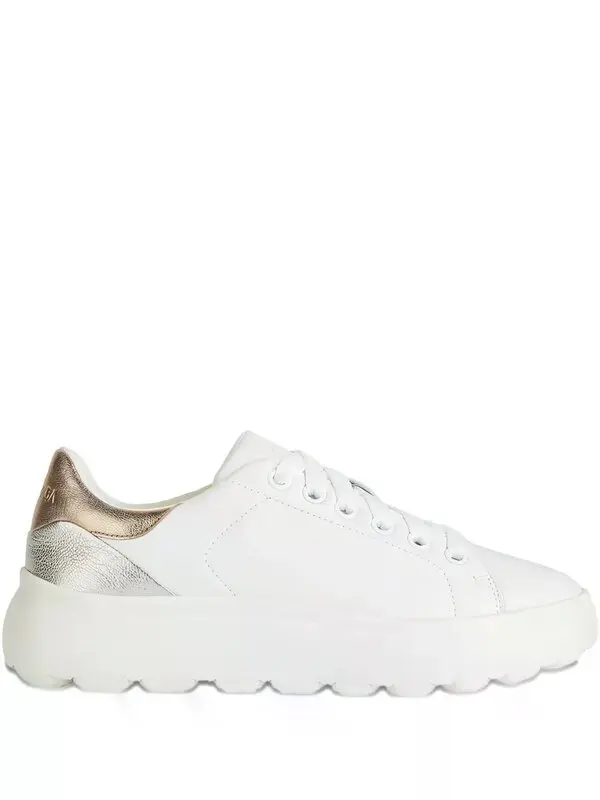 Geox Spherica Leather Sneakers - White