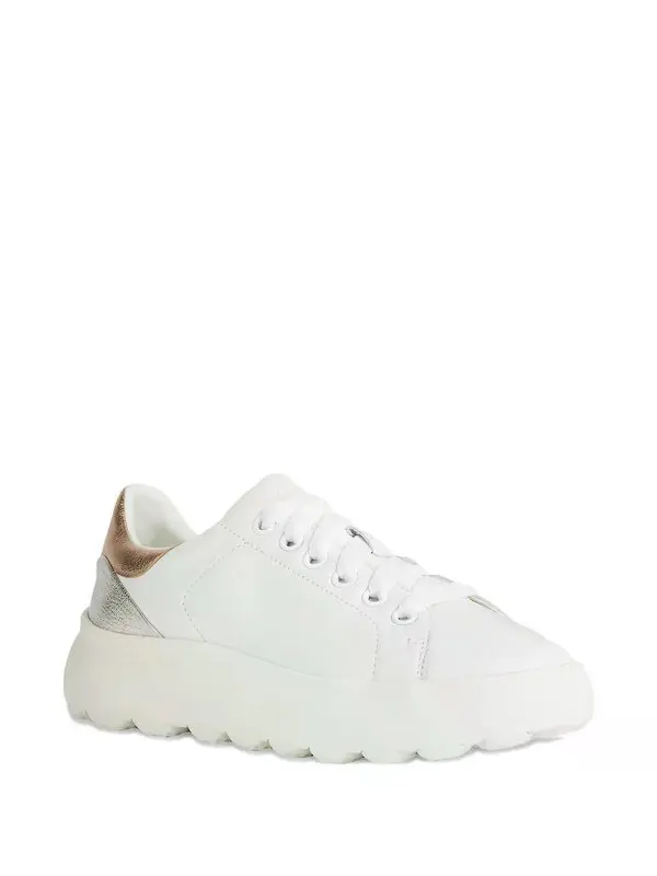 Geox Spherica Leather Sneakers - White