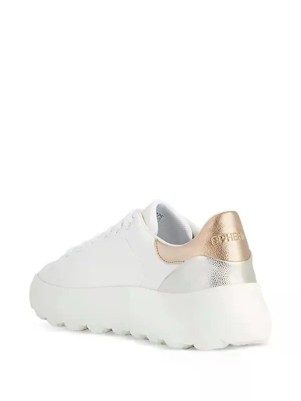 Geox Spherica Leather Sneakers - White