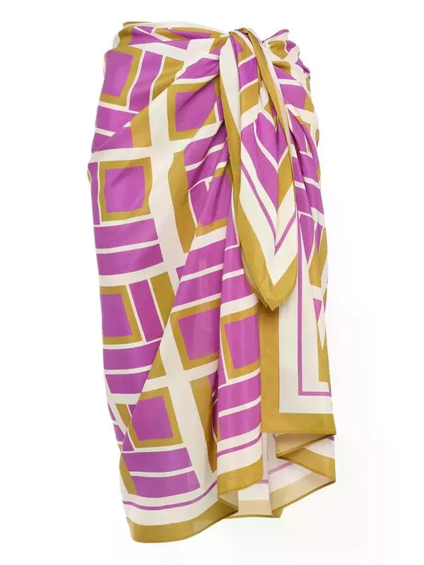 ERES Geometric-print Sarong - Purple