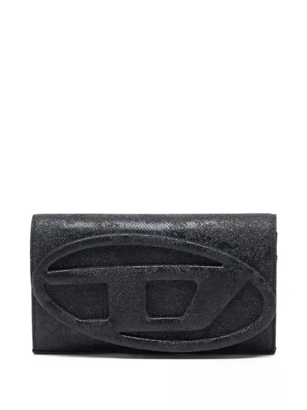DIESEL® 1dr Logo-plaque Glitter Wallet - Black
