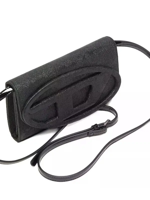 DIESEL® 1dr Logo-plaque Glitter Wallet - Black