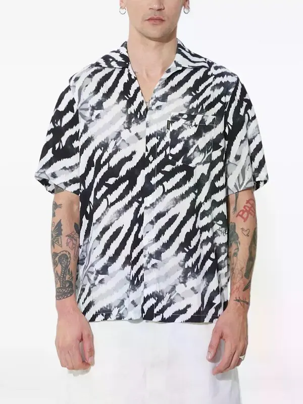 Aries Zebra-print Short-sleeve Shirt