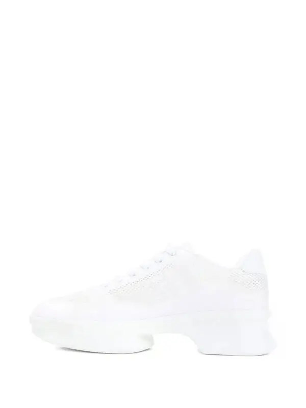 Prada Mesh-panel Lace-up Sneakers - White