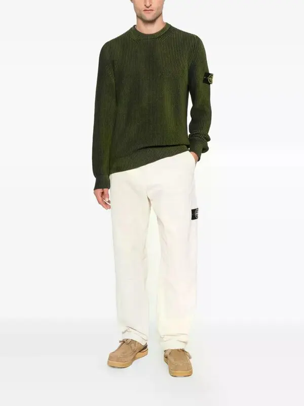 Stone Island Ribbed Crew-neck Sweater - Green