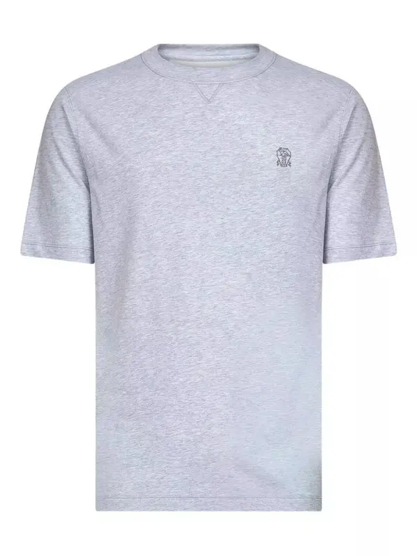 Brunello Cucinelli Crew-neck Embroidered-logo T-shirt