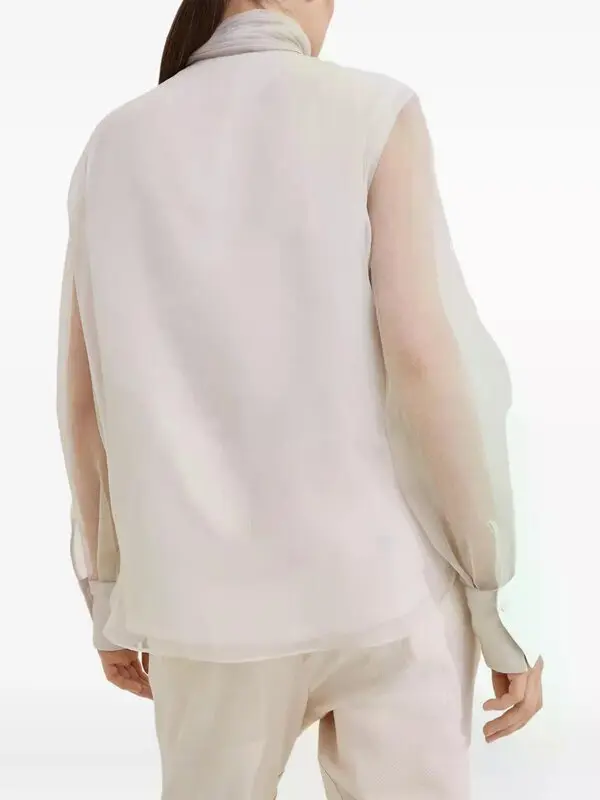 Brunello Cucinelli Pussybow Silk Blouse