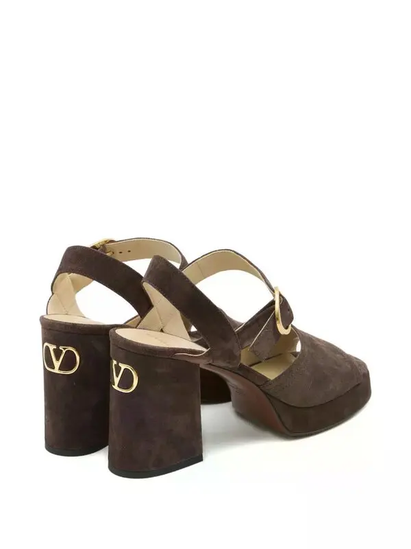 Valentino Garavani Fawcett Platform Leather Sandal - Brown