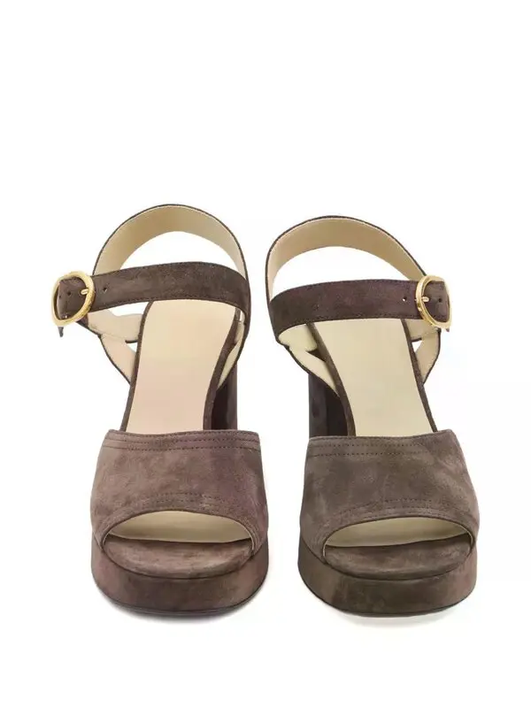 Valentino Garavani Fawcett Platform Leather Sandal - Brown