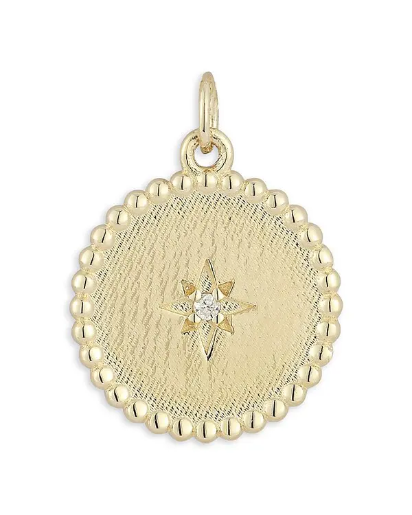Aqua Moon & Meadow 14k Yellow Diamond Star Medallion Pendant