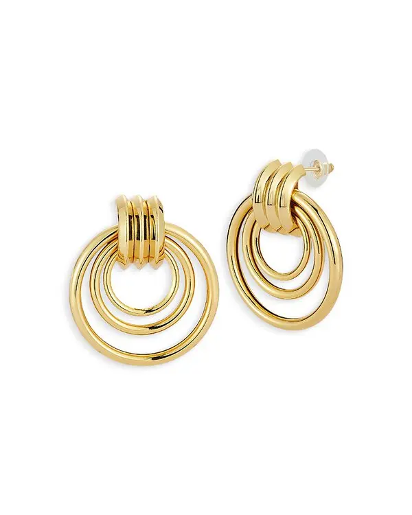 Aqua Multi-hoop Drop Earrings - Gold