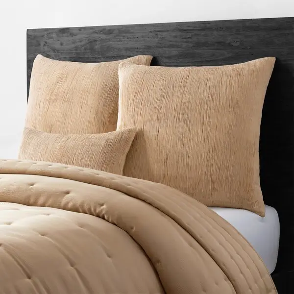 Donna Karan New York Evolution Pleated Textured Decorative Pillow, 14x 20 - Gold