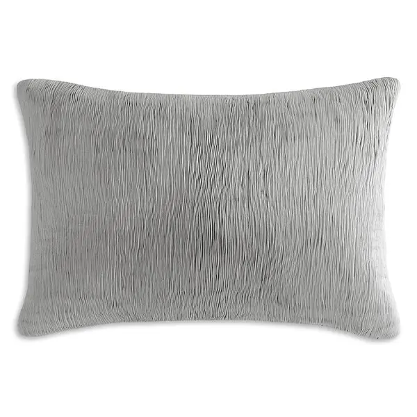 Donna Karan New York Evolution Pleated Textured Decorative Pillow, 14x 20 - Platinum