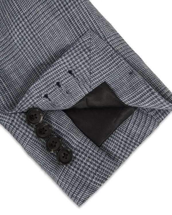 REISS Slim Fit Prince Of Wales Check Linen Blazer